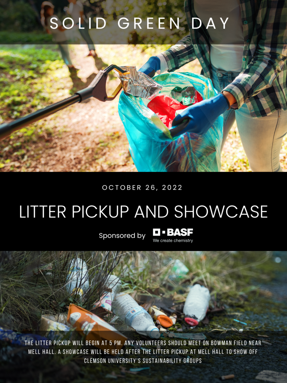 Solid Green campus litter cleanup begins at 5 p.m. today | Clemson News