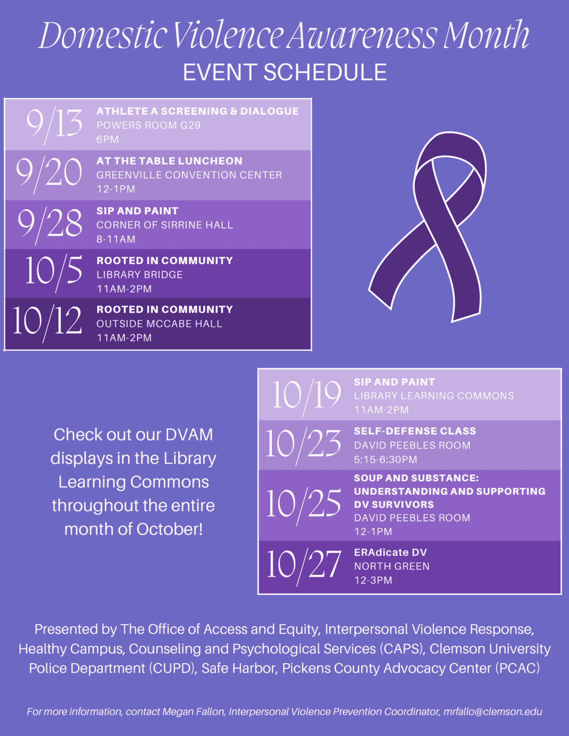 October is Domestic Violence Awareness Month | Clemson News