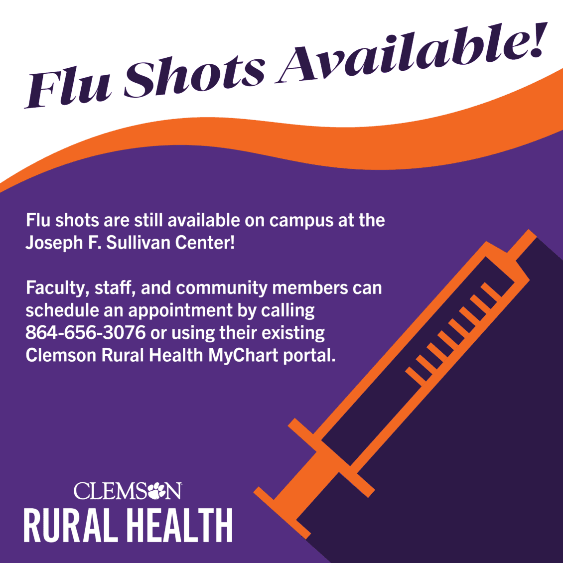 Flu shots still available from Joseph F. Sullivan Center; offers other ...