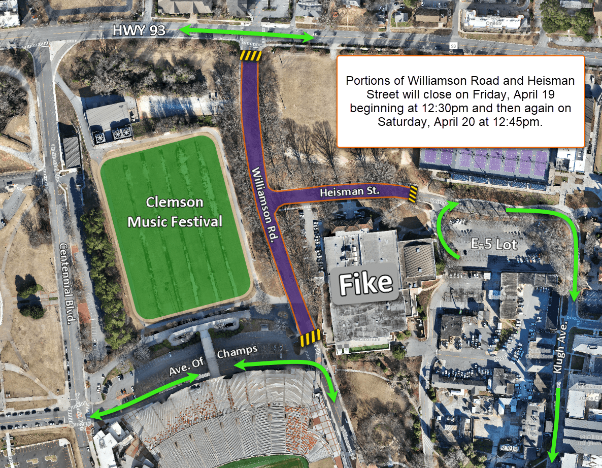 Clemson Music Fest impacts to main campus April 19-20 | Clemson News