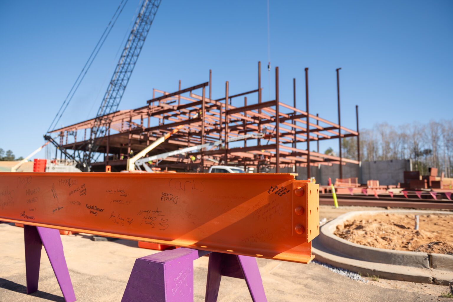 Building a Legacy: CVM Hub Beam Signing | Clemson News